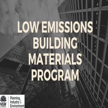 Low Carbon Building Materials Program | PPT
