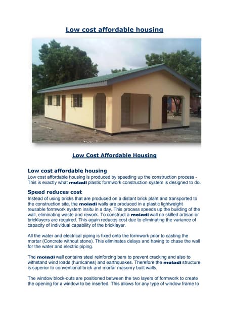 Modern building methods using modern building materials