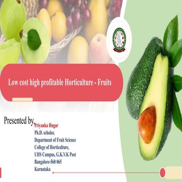 Low cost high profitable Horticulture - Fruits.pptx