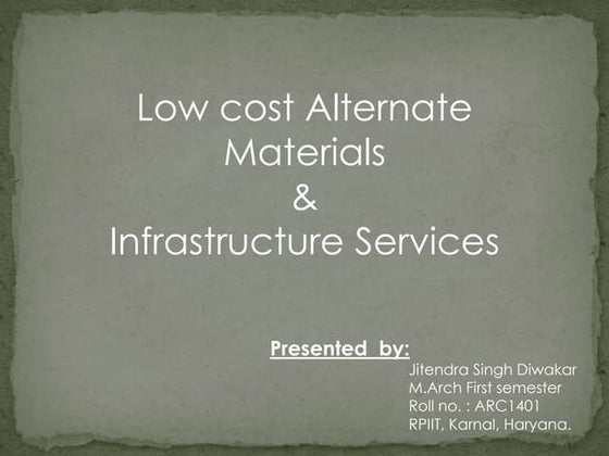 Jaunapur slum resettlement scheme by Ar.Anil Laul | PPT
