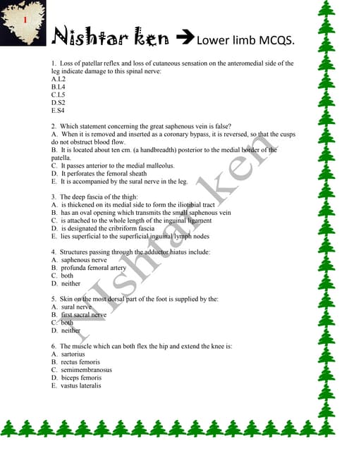 Anatomy mcqs thorax | DOC