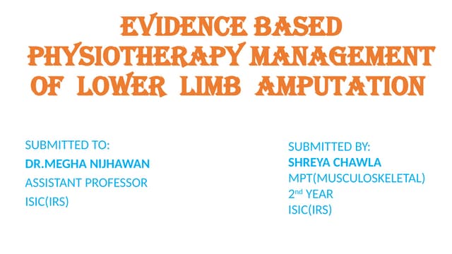Amputation and disarticulation | PPTX