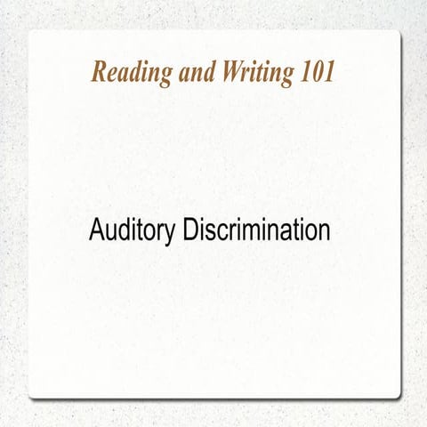 Upper Primary A - Auditory Discrimination | PPT