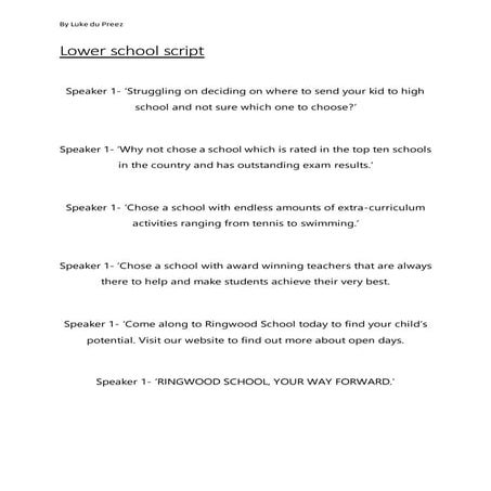 Lower school script | PDF