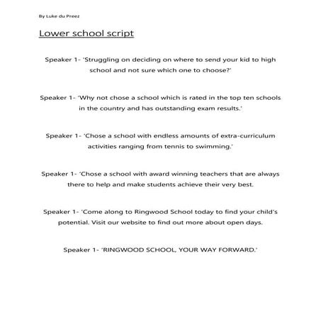 Lower school script | PDF