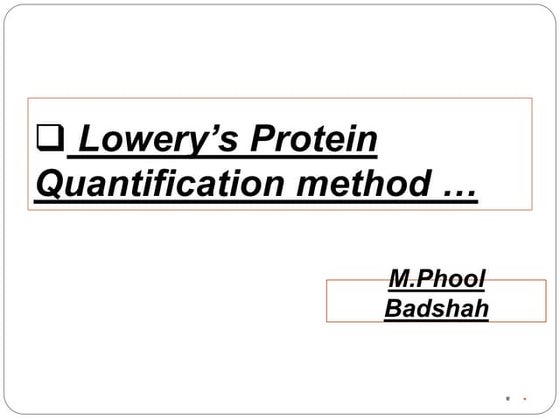 Lowry's method | PPT