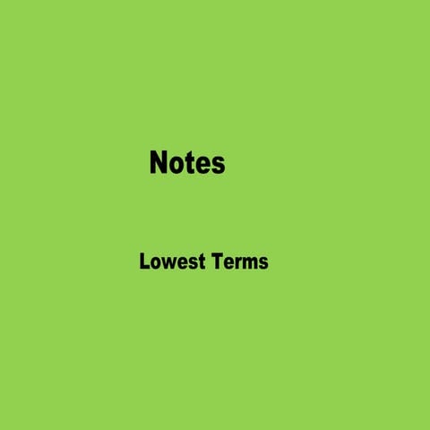 Lowest terms | PPT