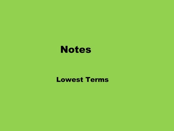 Fractions in Lowest Form | PPT