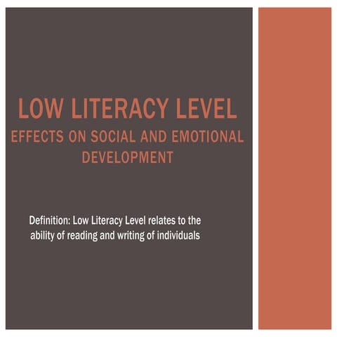 Low literacy Effects | PPTX | Personal Finance