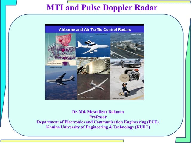 Radar Systems- Unit-III : MTI and Pulse Doppler Radars | PDF