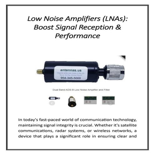 The Low-Noise Amplifier Basics | PDF