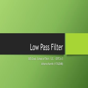 Low Pass Filter - Classification | PPTX
