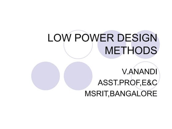 LOW POWER DESIGN VLSI | PPTX