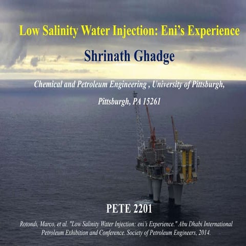 Low Salinity Water Injection by Shrinath Ghadge | PPTX