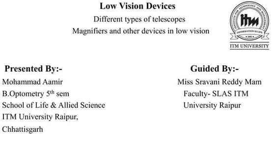 Low vision non optical devices | PPT | Eye and Vision Conditions ...