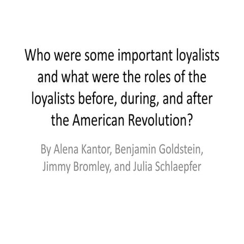 Loyalist Presentation | PPTX