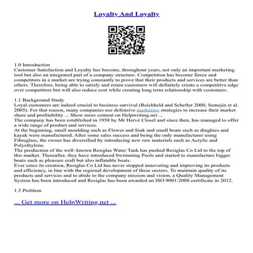 Loyalty And Loyalty | PDF