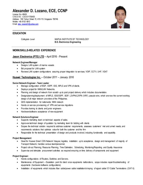 RESUME FOR NETWORK ENGINEER | DOCX