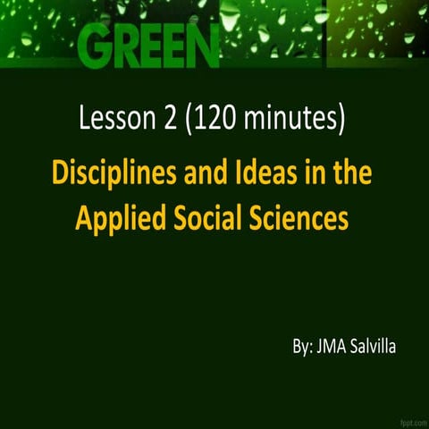 Lesson 1 in Discipine and Ideas in Applied Social Sciences(lessons and ...