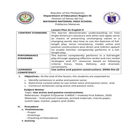 A detailed lesson plan on paragraph writing | DOCX