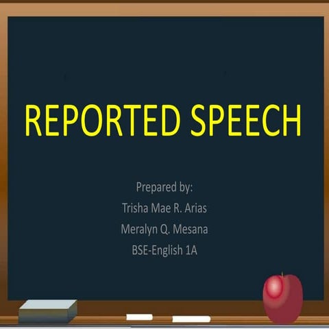 REPORTED SPEECH - LESSON FOR ENGLISH 7 JHS PH | PPTX