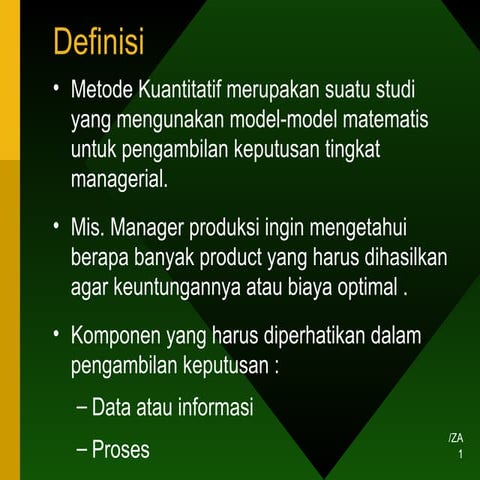 Linier Programming dengan penyelesaian metode grafik | PPT