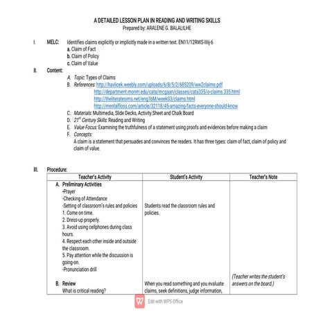 Lesson plan sample-only.pdf for education | PDF