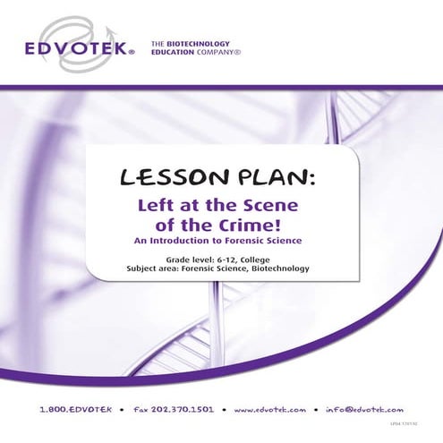 Left at the Scene of the Crime! An Introduction to Forensic Science | PDF