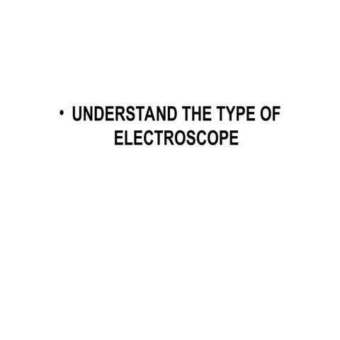 ELECTRICITY- understanding the type of electroscope | PPT