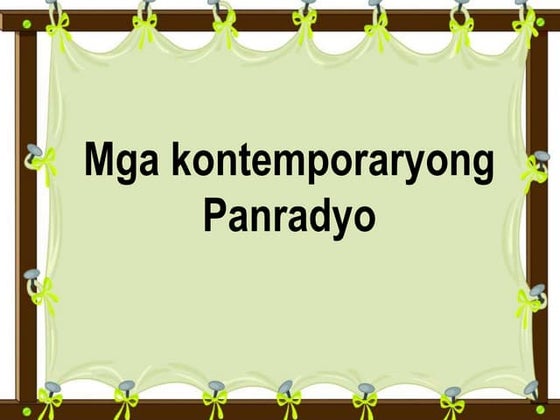Pagsulat ng iskrip ng programang panradyo | PPT