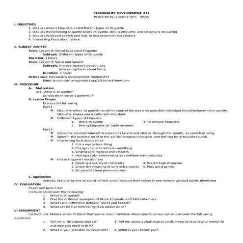 SDLP PERDEV 5- ETIQUETTE | PDF