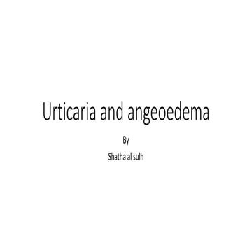 8th lecture urticaria em | PPTX