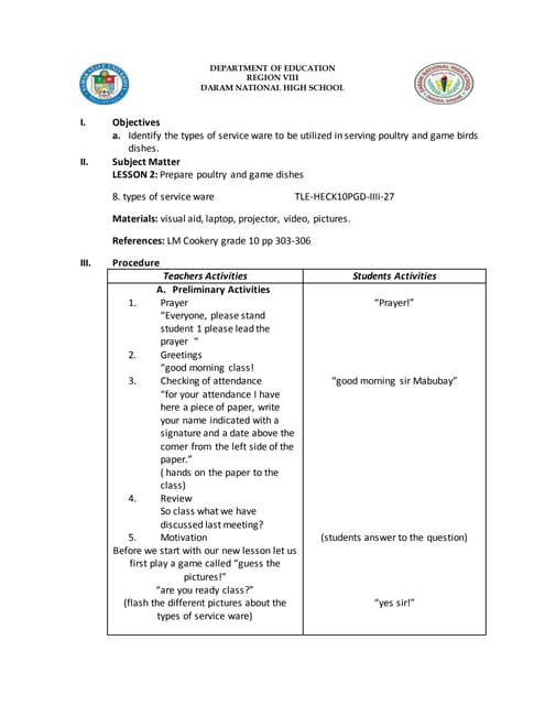 Presentation in types of service ware | PPTX | Cooking | Food & Drink