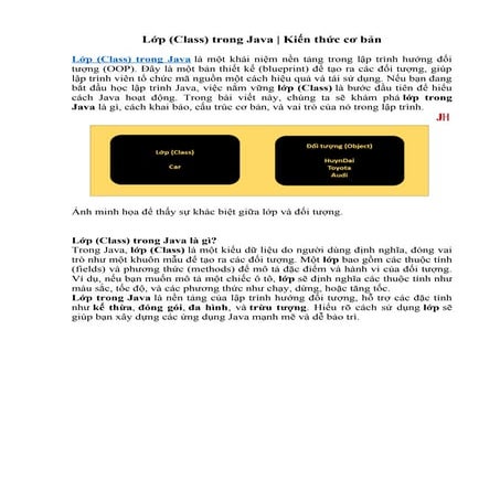 Lớp (Class) trong Java | Kiến thức cơ bản | DOCX