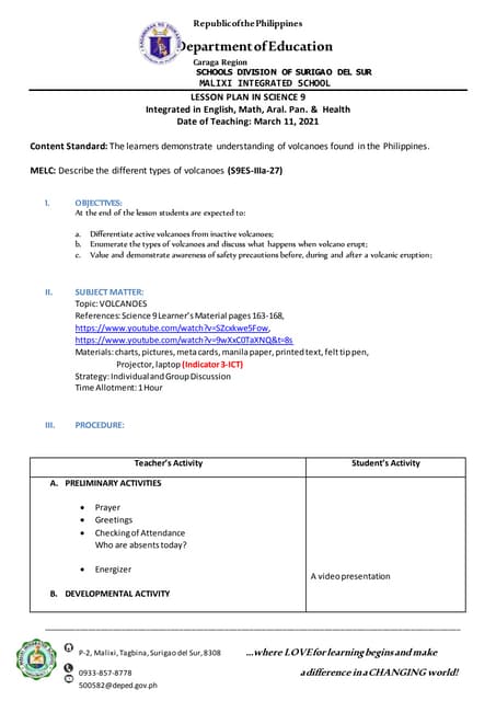Lesson plan volcano 1(1) | DOCX
