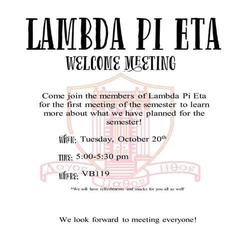 Lambda Pi Eta Welcome Flyer | PDF