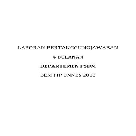 Laporan Pertanggungjawaban Dept PSDM | PDF