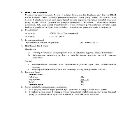 Lpj monev sabil | PDF