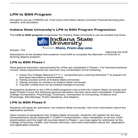 LPN to BSN Program | PDF