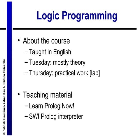 Prolog Notes of Artificial Intelligence and sample programs | PPT