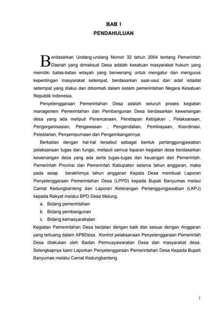 Contoh proposal pemekaran dusun desa embung kandong | DOCX