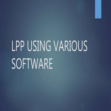 Lpp Using Excel Solver Ppt