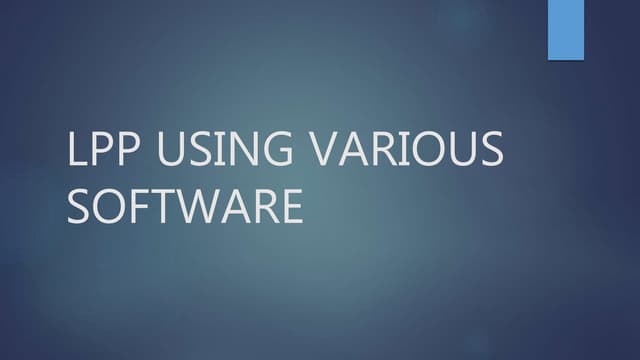 Lpp Using Excel Solver Ppt