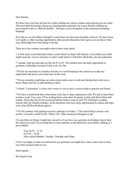 Primary parent letter term 1 web | PDF | Education