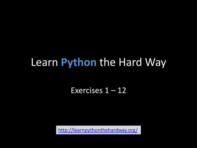 Learning Python - Week 1 | PPTX | Programming Languages | Computing Learning Python - Week 1 | PPTX | Programming Languages | Computing