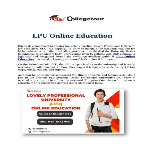 LPU Online Education | PDF | Postgraduate Education | College Education
