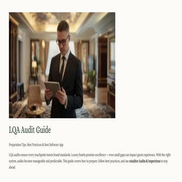 LQA Room Audit with eAuditor Audits & Inspections | PDF