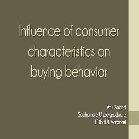 Consumer Behavior | PPT
