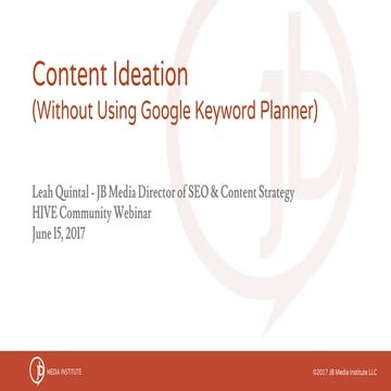 L quintal seo-content-ideation | PPT