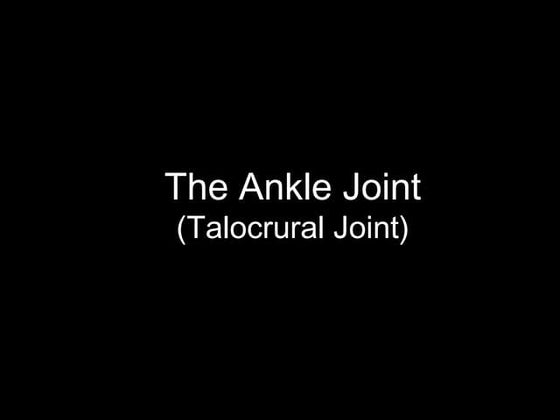 Ankle joint Anatomy | PPT